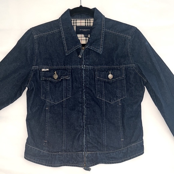 Burberry | Jackets & Coats | Burberry London Zip Up Denim Jacket Nova ...